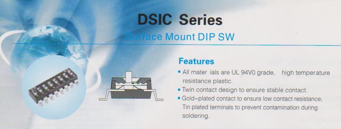 Slide Type SMT SMD Dip Switch,2.54mm Pitch 2 Row 14 Pin 7 Position